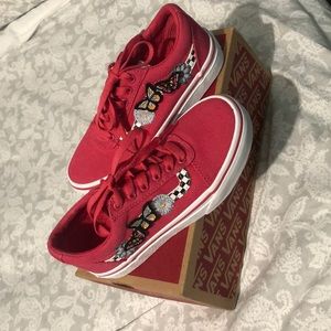 Vans | Shoes | Girls Pink Butterfly Vans | Poshmark